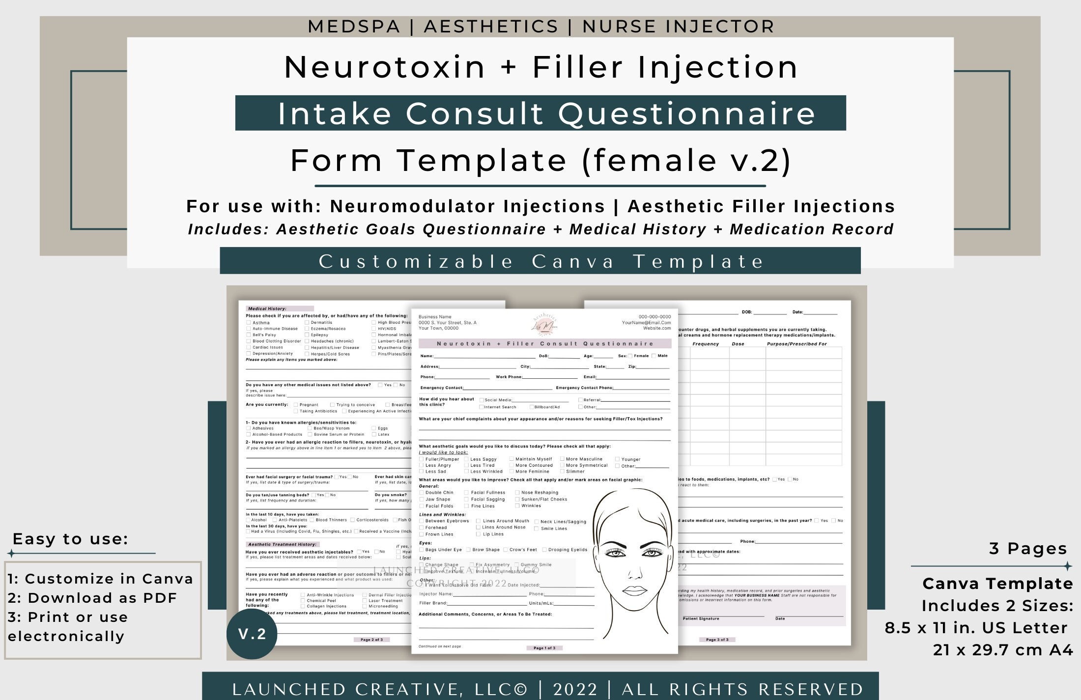 Neurotoxin Filler Consult Questionnaire | Filler Botox Injectables ...