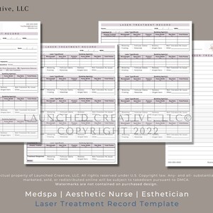 Laser Treatment Record Form Template | Laser Hair Vein Acne Treatment ...