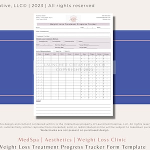 Weight Loss Treatment Progress Tracker Template | Semaglutide ...