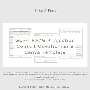 Weight Loss Injection Intake Questionnaire Form Template | Semaglutide ...