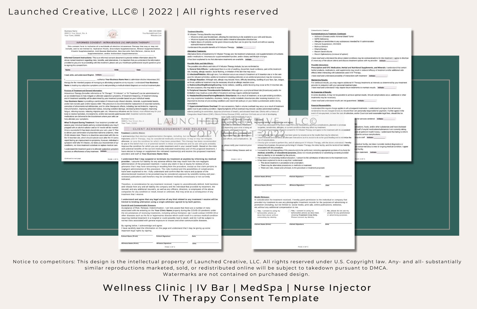 IV Infusion Therapy Consent Form Template IV Fluid Therapy - Etsy