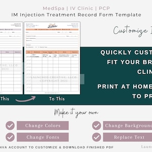 IM Injection Treatment Record Form Template | Intramuscular Injection ...