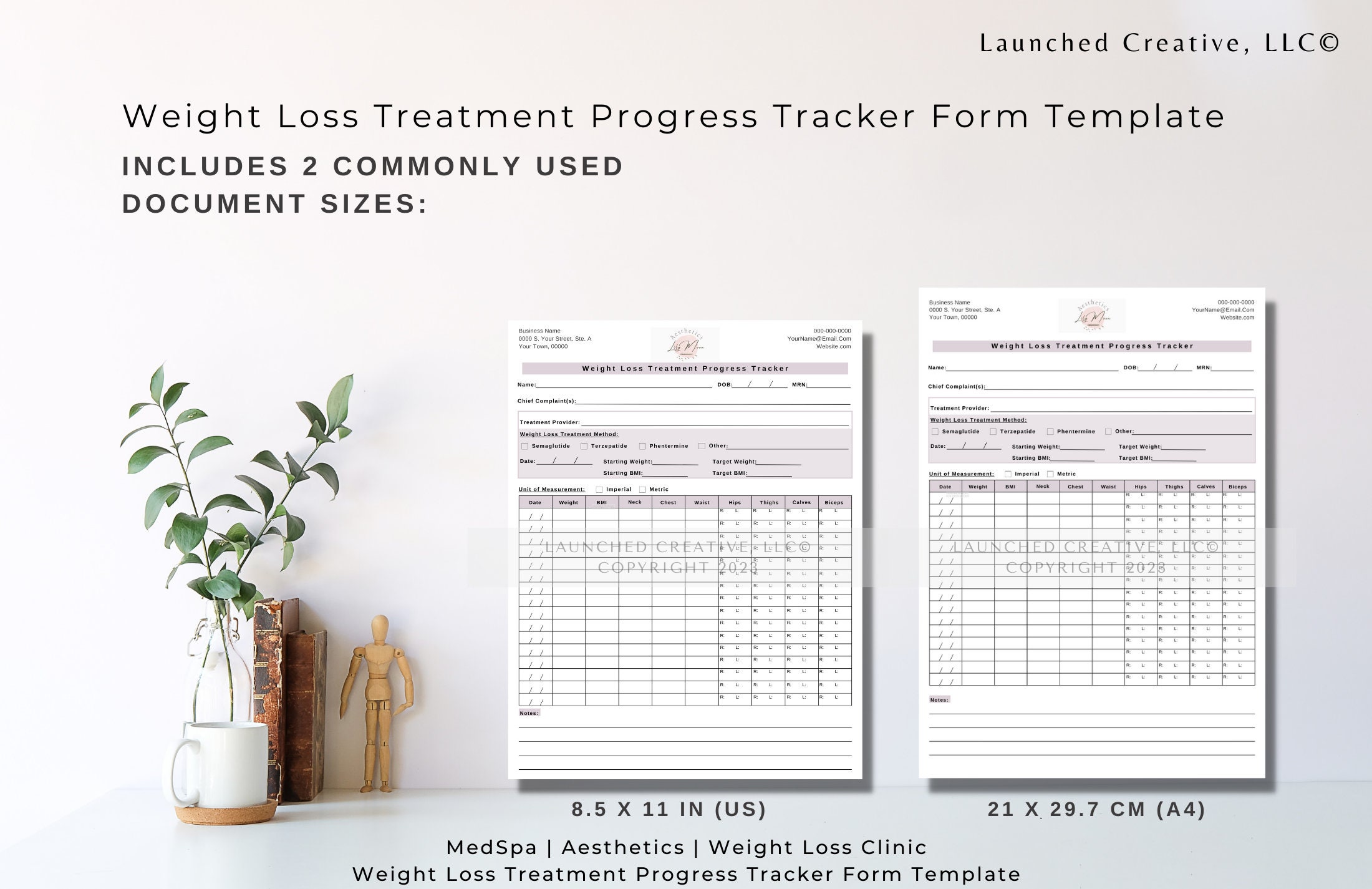Weight Loss Treatment Progress Tracker Template Semaglutide Tirzepatide ...