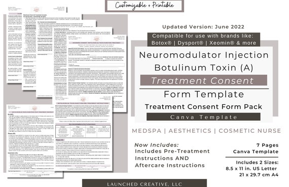 Neurotoxin Injectables Informed Consent Form Compatible With - Etsy ...