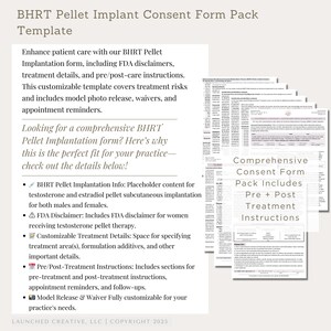 BHRT Pellet Implant Form Bundle | Testosterone Pellet Estrogen Pellet ...