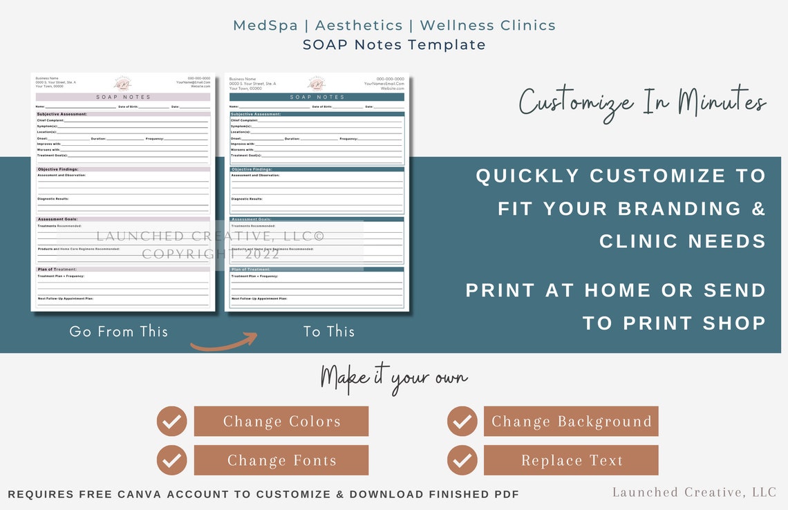 SOAP Note Template | Aesthetic Medspa Esthetician SOAP Note ...