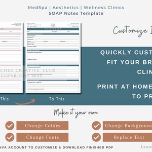 SOAP Note Template | Aesthetic Medspa Esthetician SOAP Note ...
