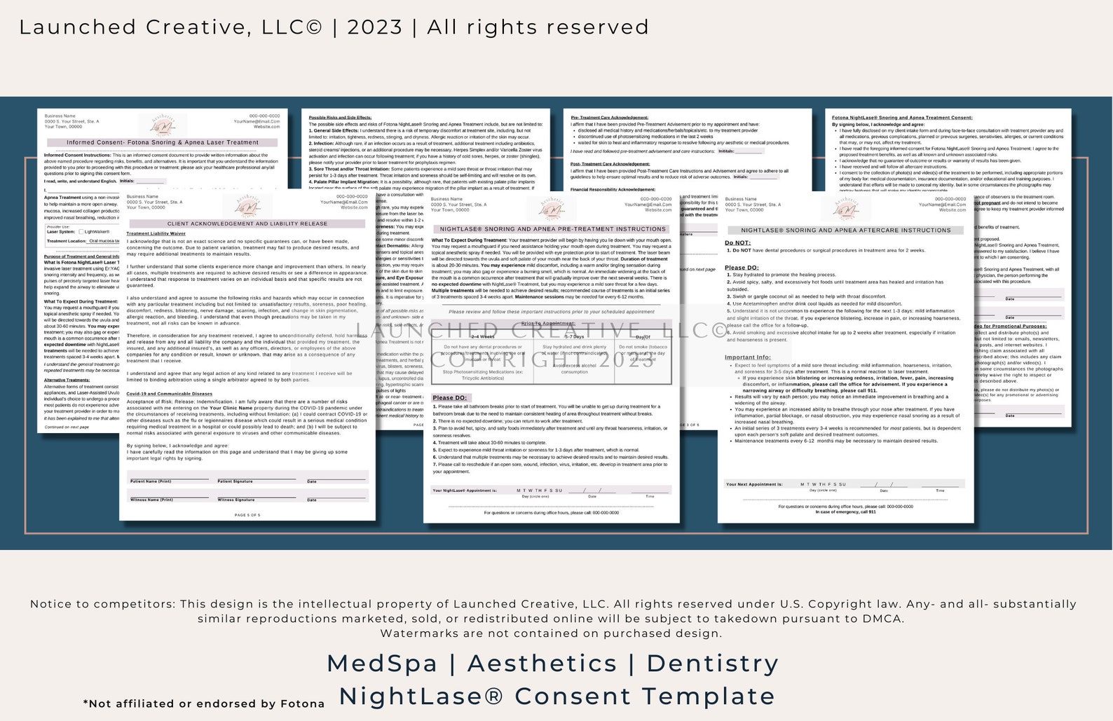 Laser Snoring Apnea Treatment Consent Form Template | Fotona Nightlase ...