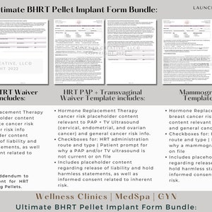 BHRT Pellet Implant Ultimate Form Bundle Testosterone Pellet Estrogen ...