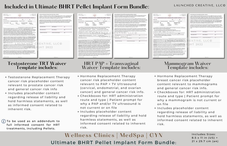 BHRT Pellet Implant Ultimate Form Bundle Testosterone Pellet Estrogen ...