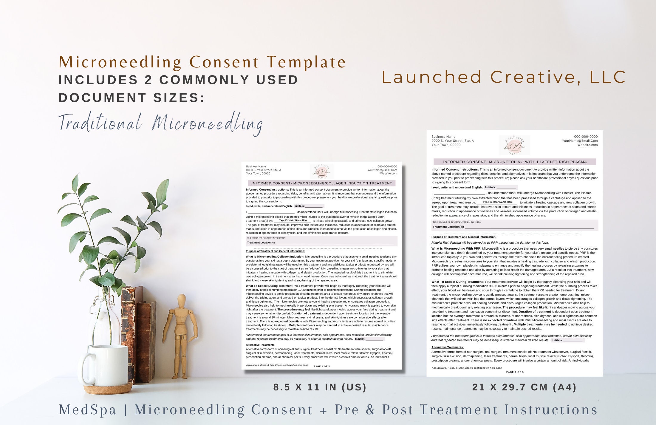 Microneedling Consent Form Microneedle Consent Release Form Microneedle ...