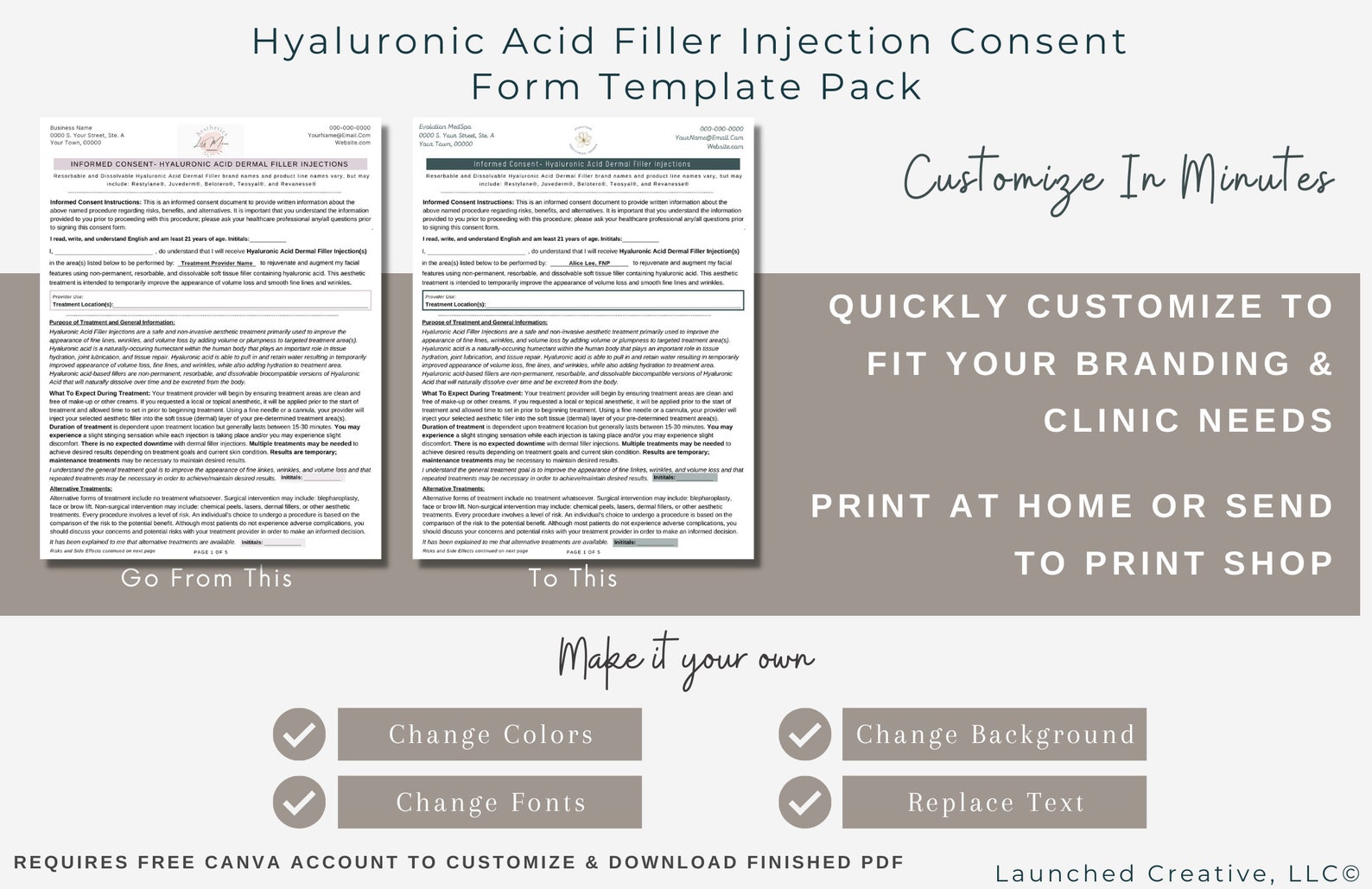 Dermal Filler Consent Form Hyaluronic Acid Filler Informed Consent ...