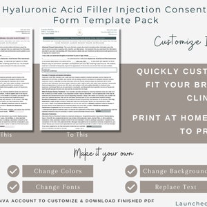 Dermal Filler Consent Form Hyaluronic Acid Filler Informed Consent ...