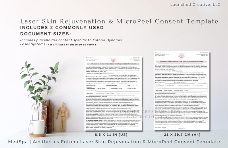 Laser Micro Peel Rejuvenation Treatment Consent Form Template | Fotona ...