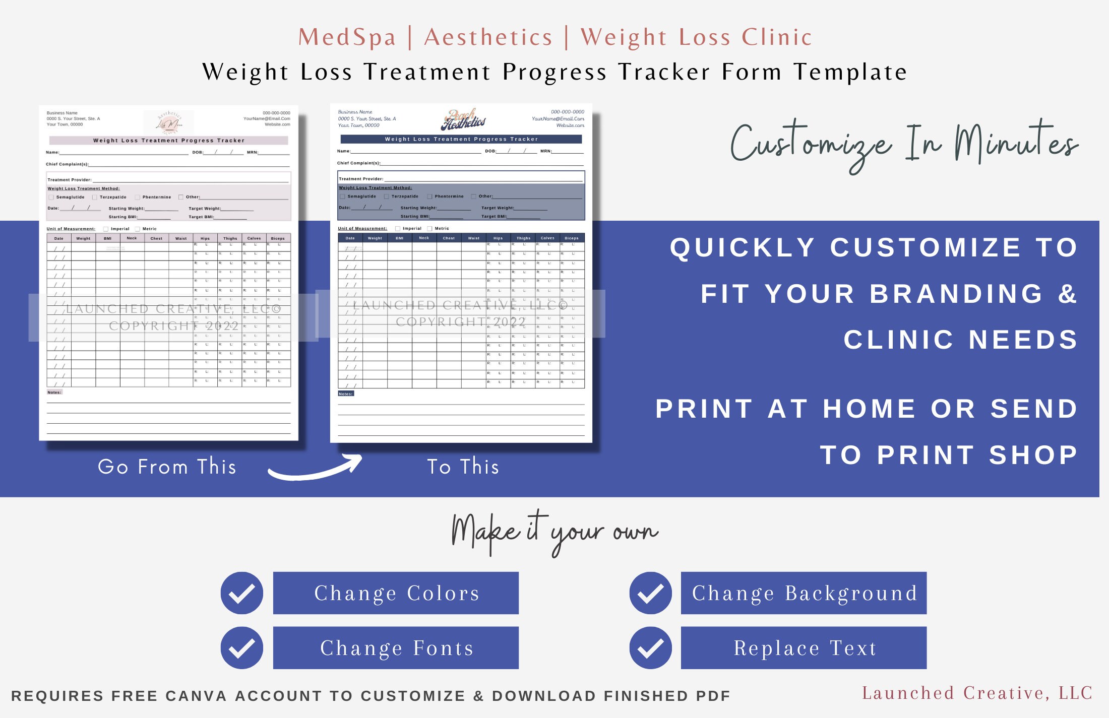 Weight Loss Treatment Progress Tracker Template Semaglutide Tirzepatide ...
