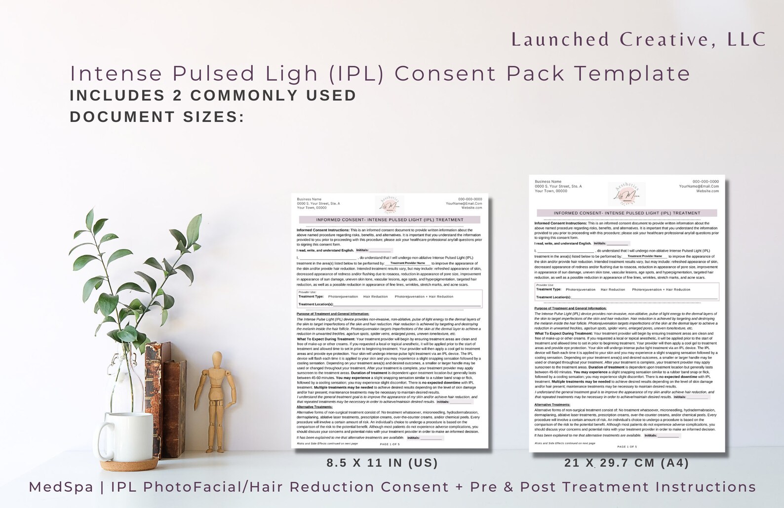 IPL Photofacial Consent Form | Intense Pulsed Light Consent Esthetician ...