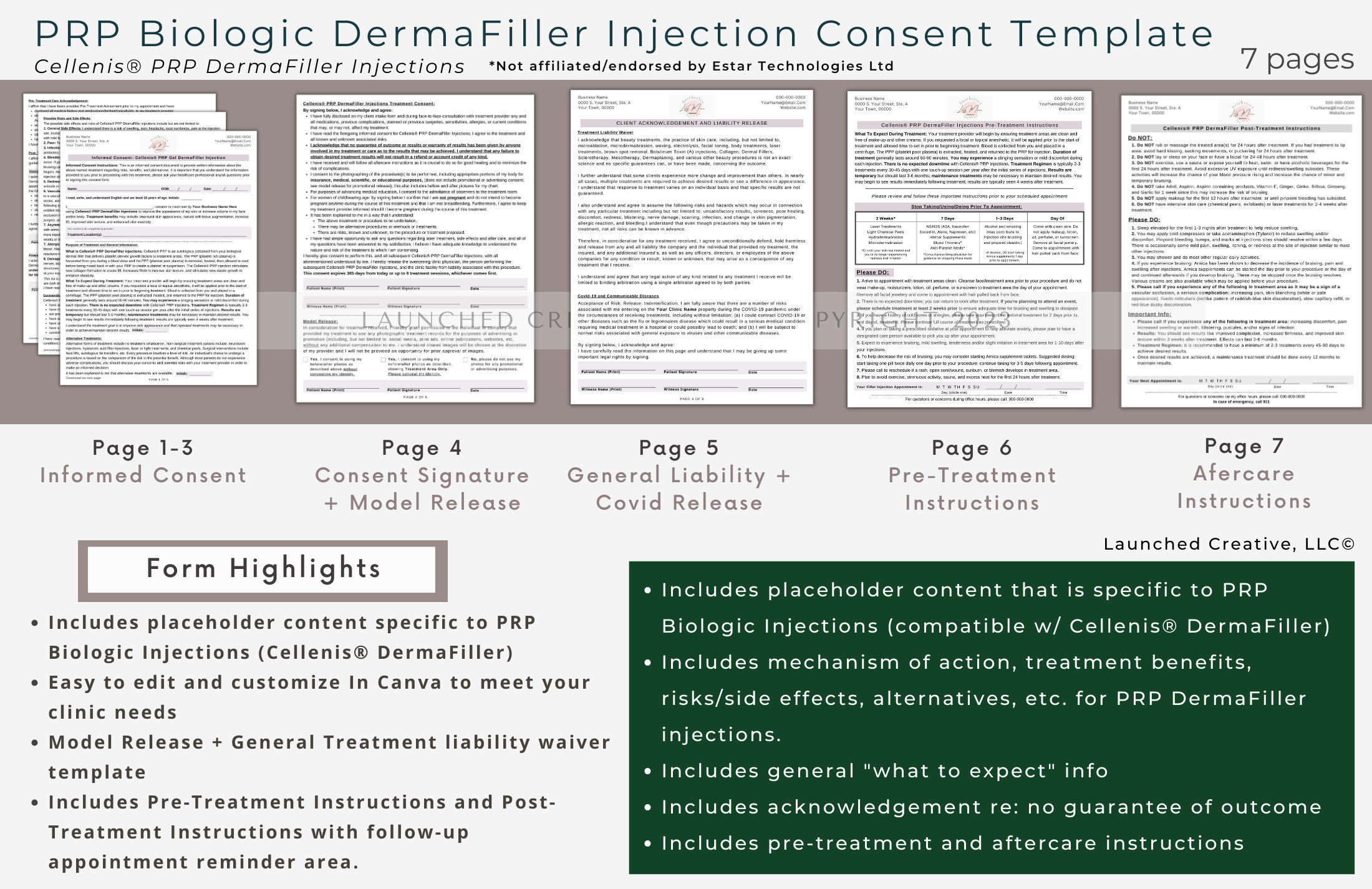 Cellenis PRP Dermafiller Consent Form Cellenis Biologic PRP Filler ...