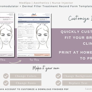 Filler Neurotoxin Injection Treatment Record Form Template Aesthetic ...