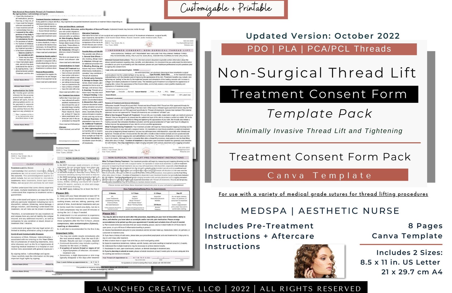 Thread Lift Consent Form Template | PDO Thread Lift Silhouette ...