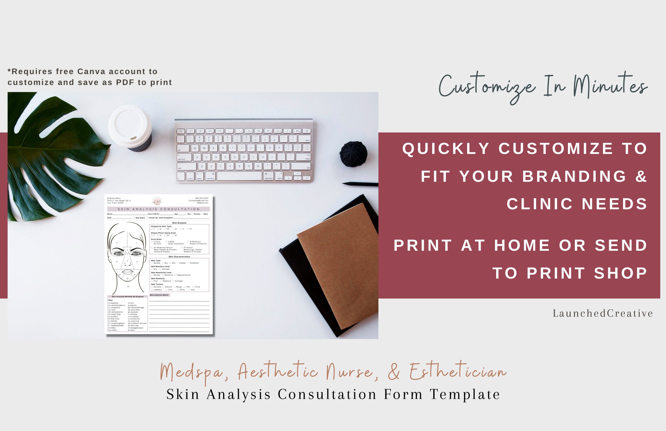 Skin Analysis Consultation Form Template Esthetician | Etsy Canada