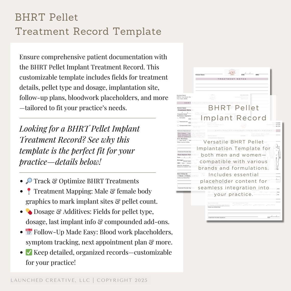 BHRT Pellet Implant Form Bundle | Testosterone Pellet Estrogen Pellet ...