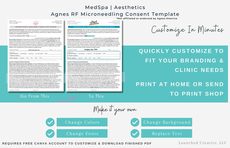 Radio Frequency Microneedling Treatment Consent Form Template Agnes RF ...