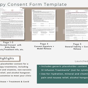 IV Infusion Therapy Consent Form Template IV Fluid Therapy - Etsy