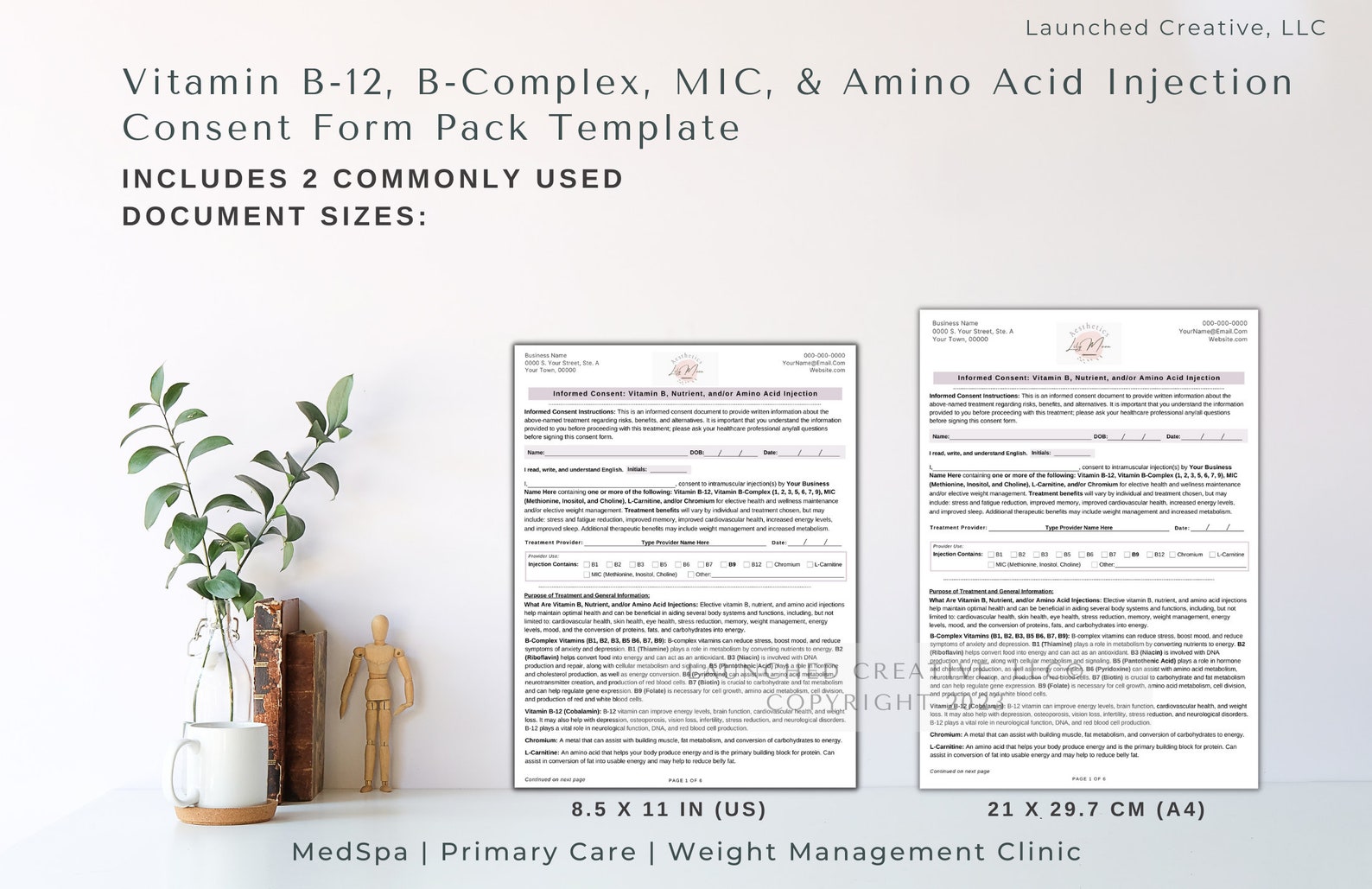 Vitamin B Complex B12 MIC Injection Consent Form Template | B12 Shot ...