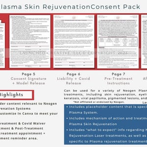 Neogen Plasma Skin Rejuvenation Consent Form: Canva Template - Etsy