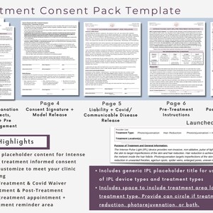 IPL Photofacial Consent Form | Intense Pulsed Light Consent Esthetician ...