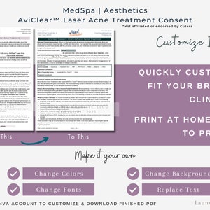 Acne Laser Treatment Consent Form Template | Aviclear™ Laser Acne ...