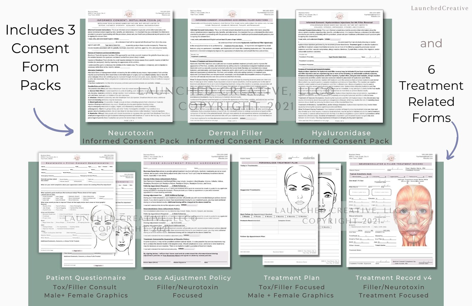 Filler & Neurotoxin Treatment Form Bundle V2 Botox Filler Hyalase Form ...