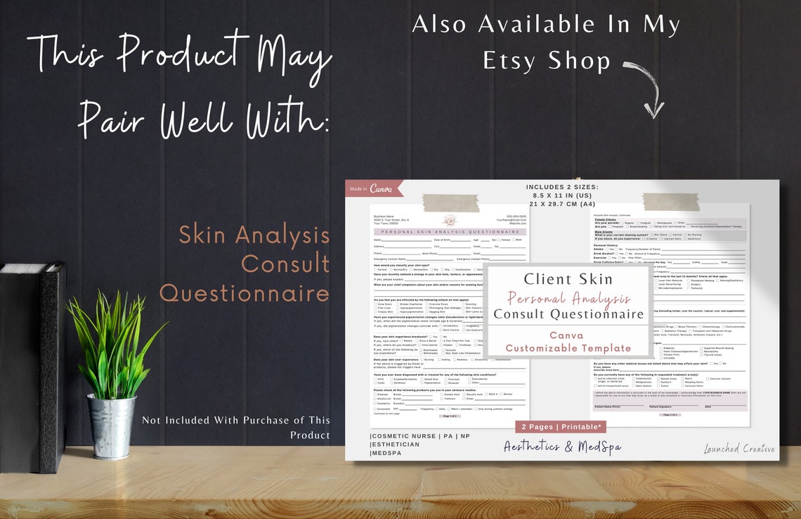 Skin Typing Assessment Form Template Fitzpatrick Skin Type - Etsy