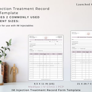 IM Injection Treatment Record Form Template | Intramuscular Injection ...