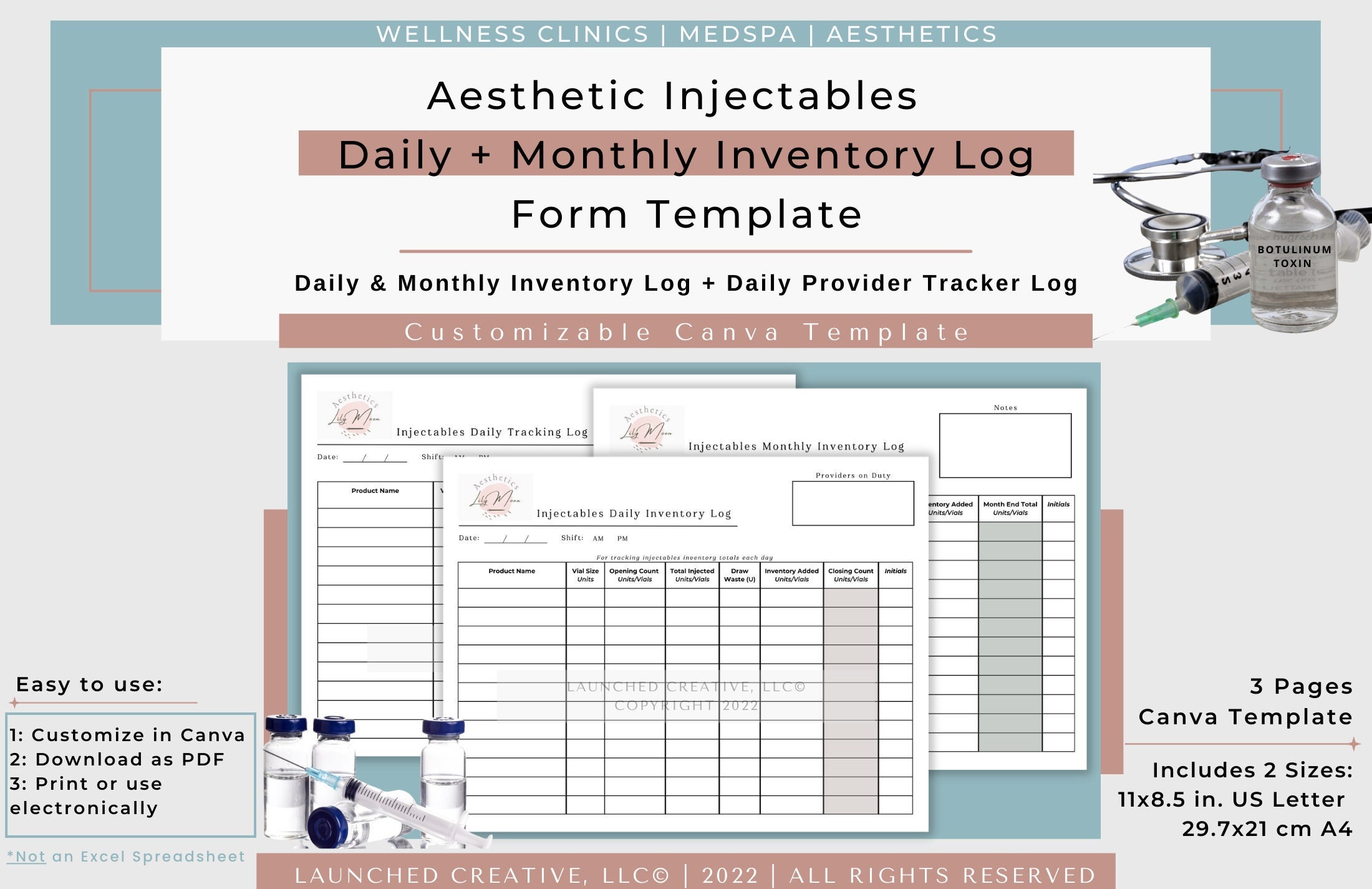 Injectables Inventory Log | Aesthetics Filler Neuromodulator Injection ...