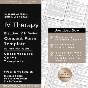 IV Infusion Therapy Consent Form Template | IV Fluid Therapy Consent ...