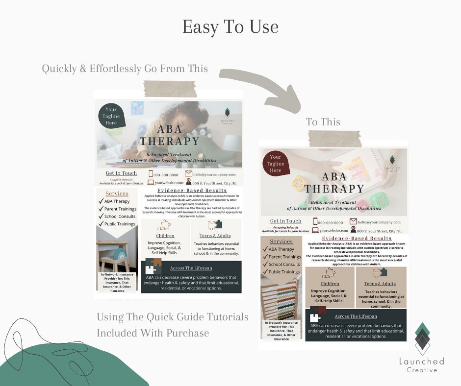 ABA Therapy Services Flyer Template Canva - Etsy