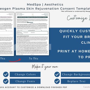 Neogen Plasma Skin Rejuvenation Consent Form: Canva Template - Etsy