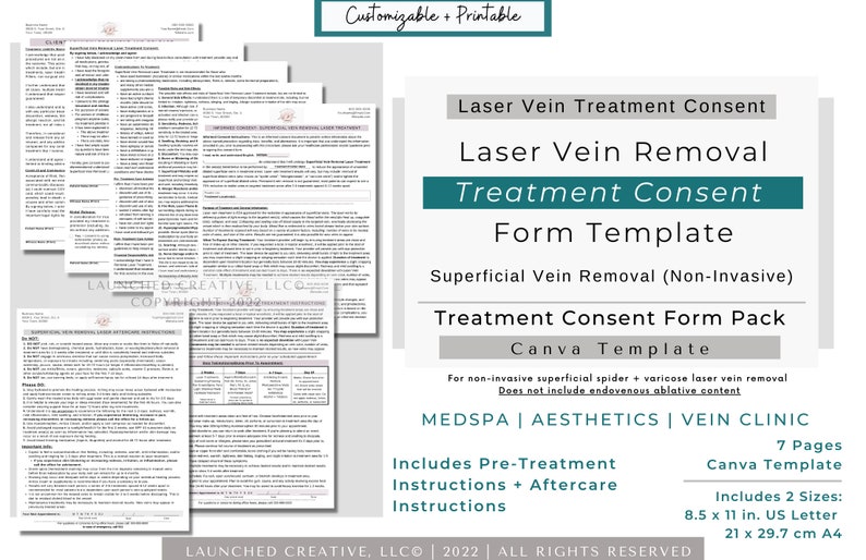 Laser Vein Removal Consent Form | Laser Vein Removal Consent Medspa ...