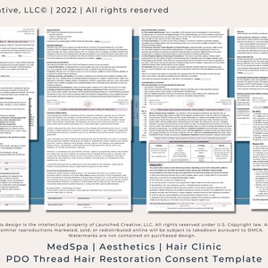 PDO Thread Hair Restoration Consent | Scalp Thread Embedding Therapy Consent Form | PDO Hair ...