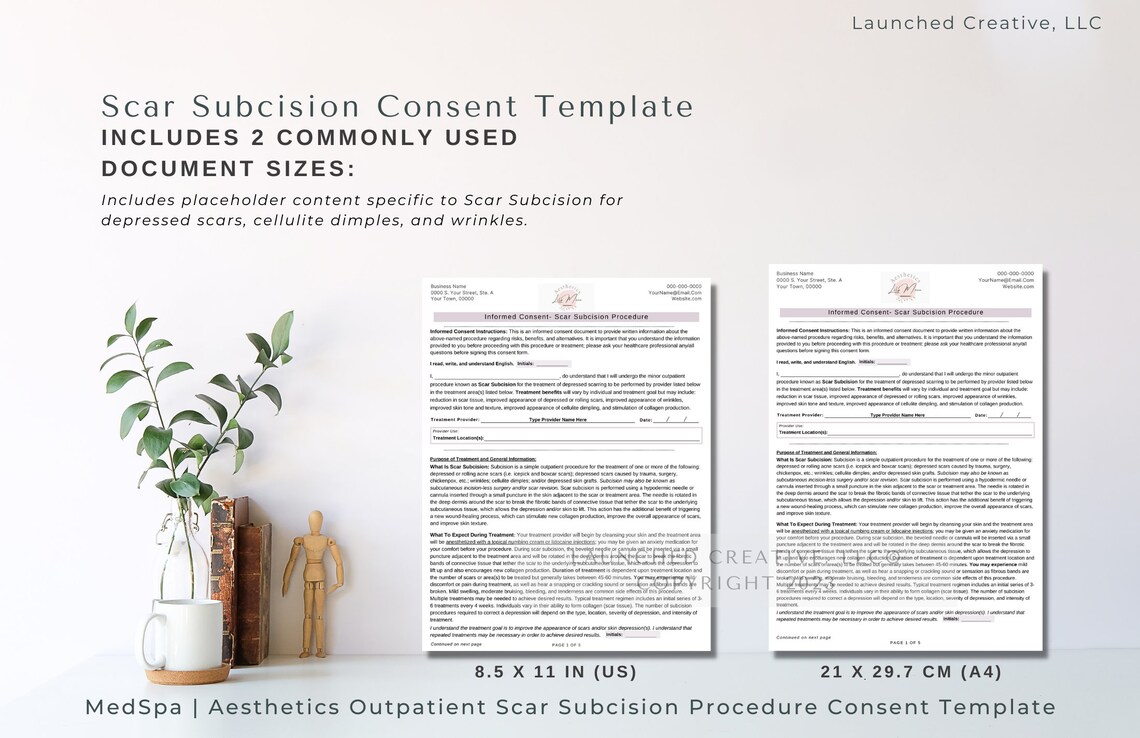 Scar Subcision Consent Form Template | Acne Scar Subcision Procedure ...