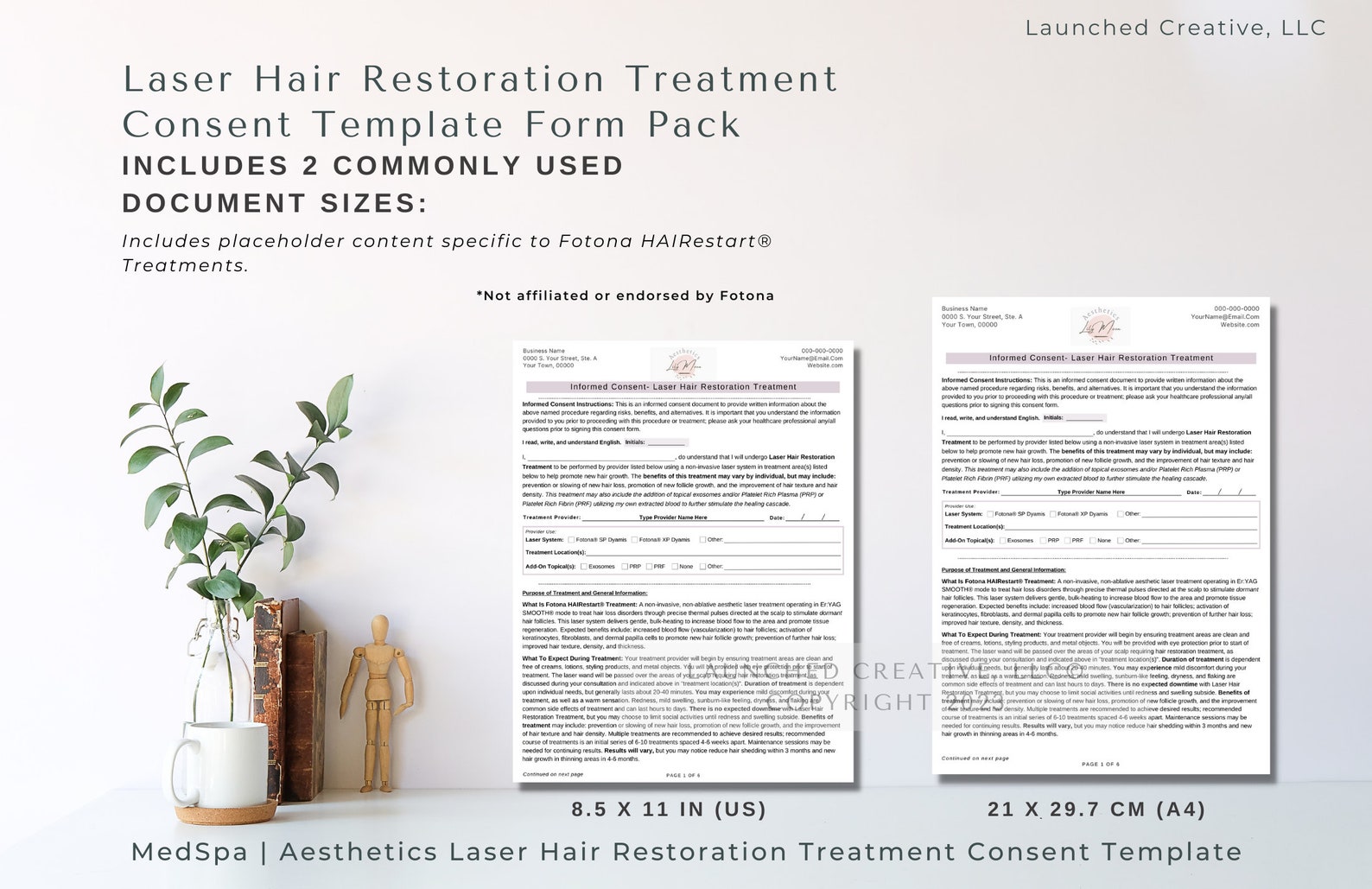 Laser Hair Restoration Consent Form Template | Fotona Hairestart ...