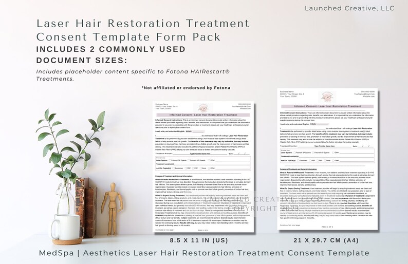 Laser Hair Restoration Consent Form Template | Fotona Hairestart ...