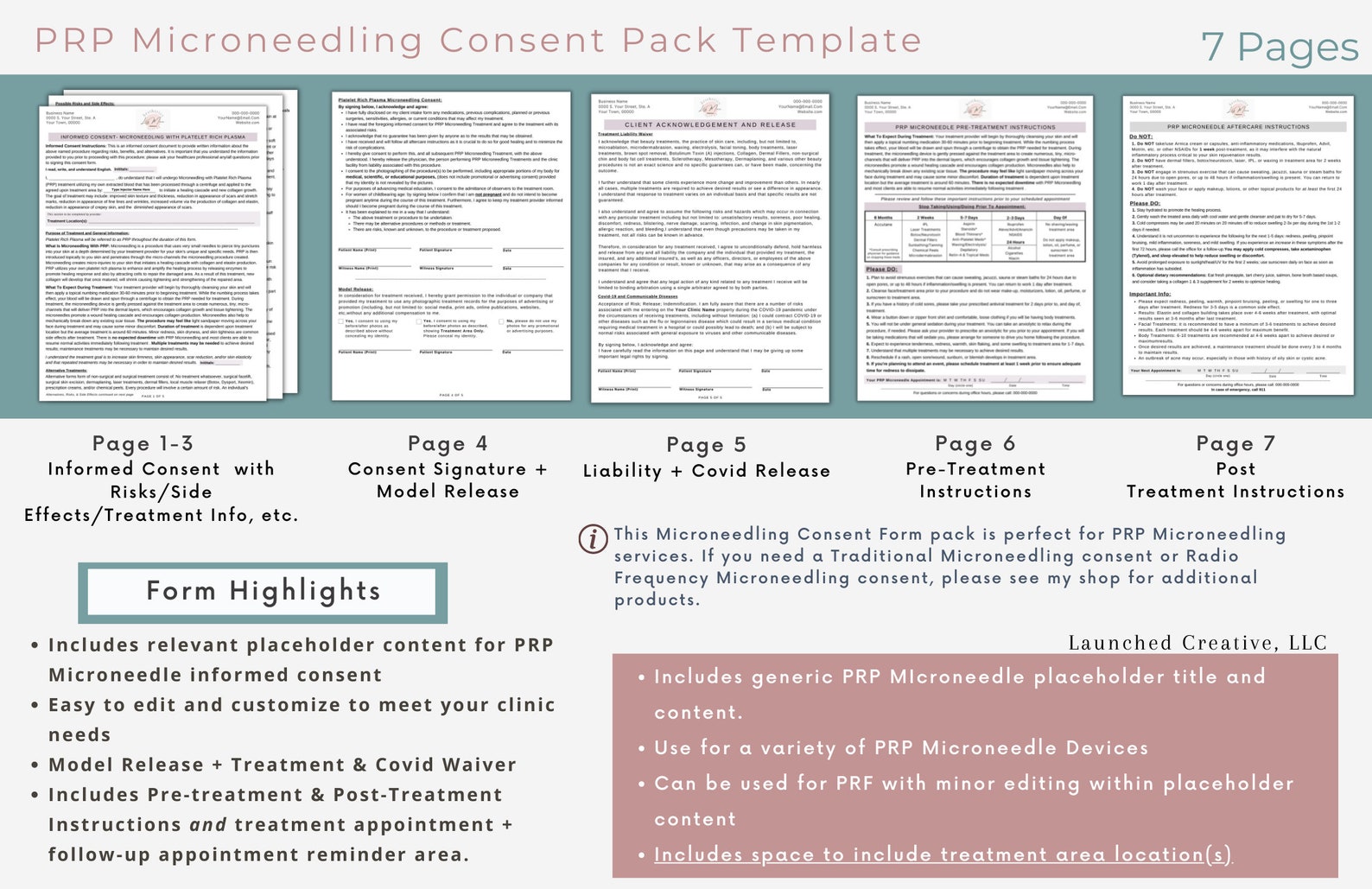 PRP Microneedling Consent Template | Vampire Facial PRP Consent ...