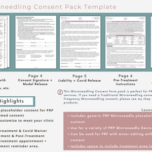 PRP Microneedling Consent Template | Vampire Facial PRP Consent ...