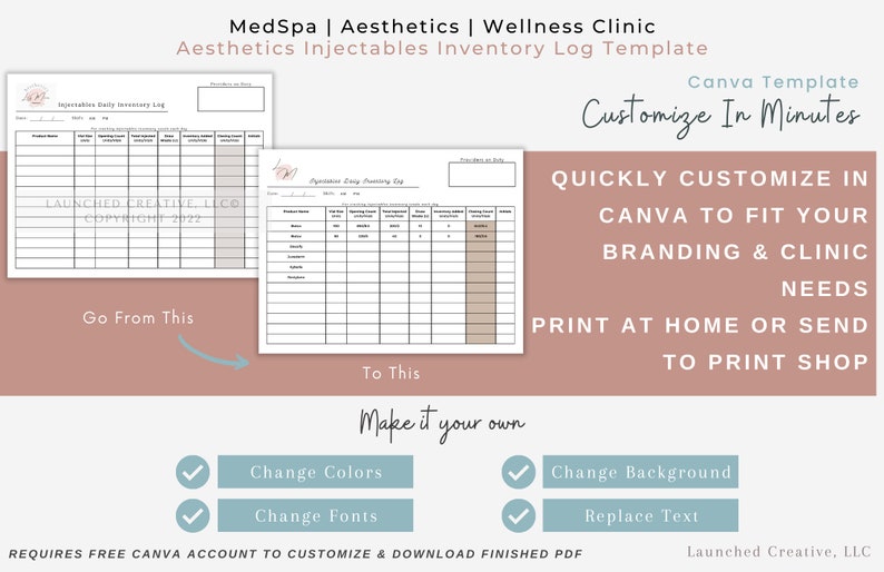 Injectables Inventory Log | Aesthetics Filler Neuromodulator Injection ...