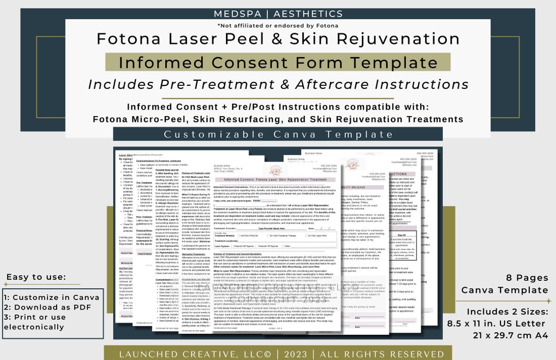 Laser Micro Peel Rejuvenation Treatment Consent Form Template | Fotona ...