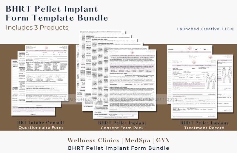 BHRT Pellet Implant Form Bundle Testosterone Pellet Estrogen Pellet ...