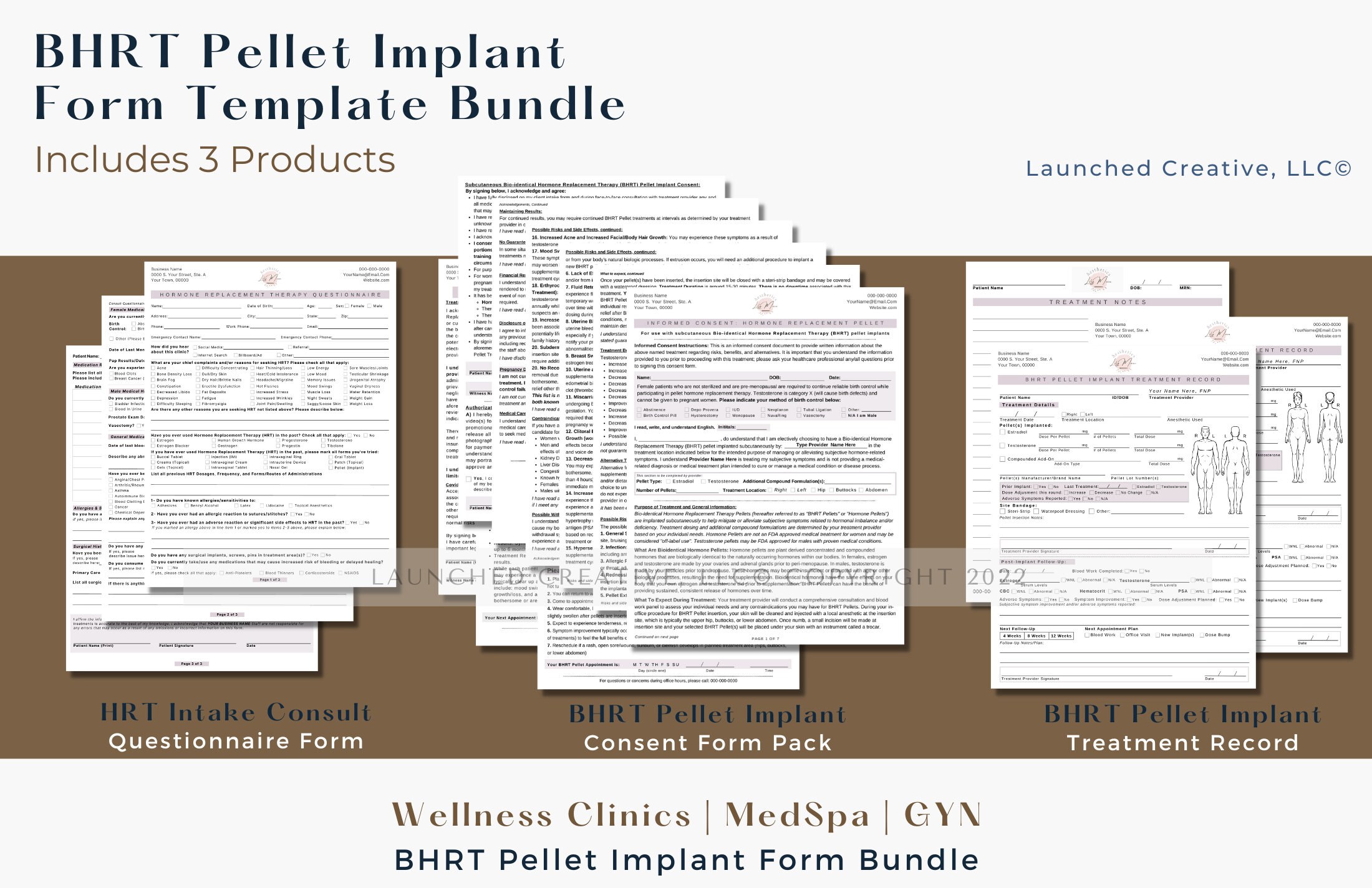 BHRT Pellet Implant Form Bundle Testosterone Pellet Estrogen Pellet ...