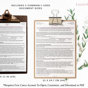 Thread Lift Consent Form Template PDO Thread Lift Silhouette - Etsy